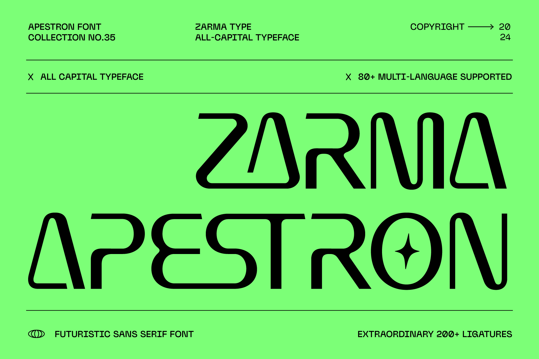 Apestron - Futuristic Font | Zarma Type