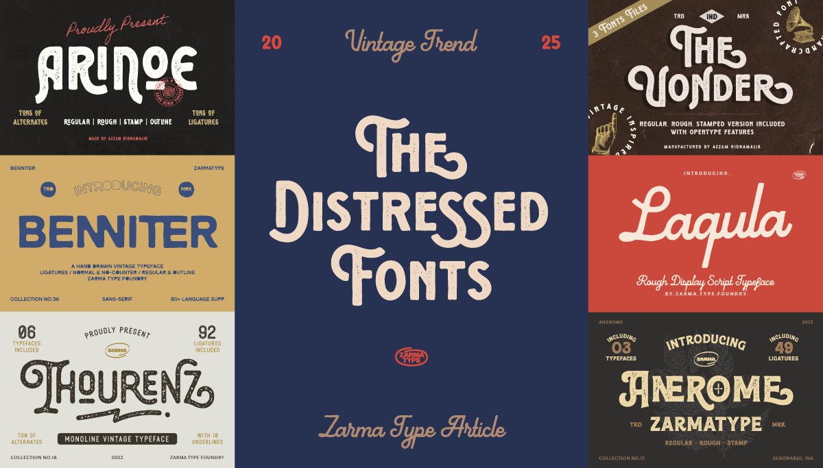 Catching Up with the Latest Vintage Trend Using Distressed Fonts ...