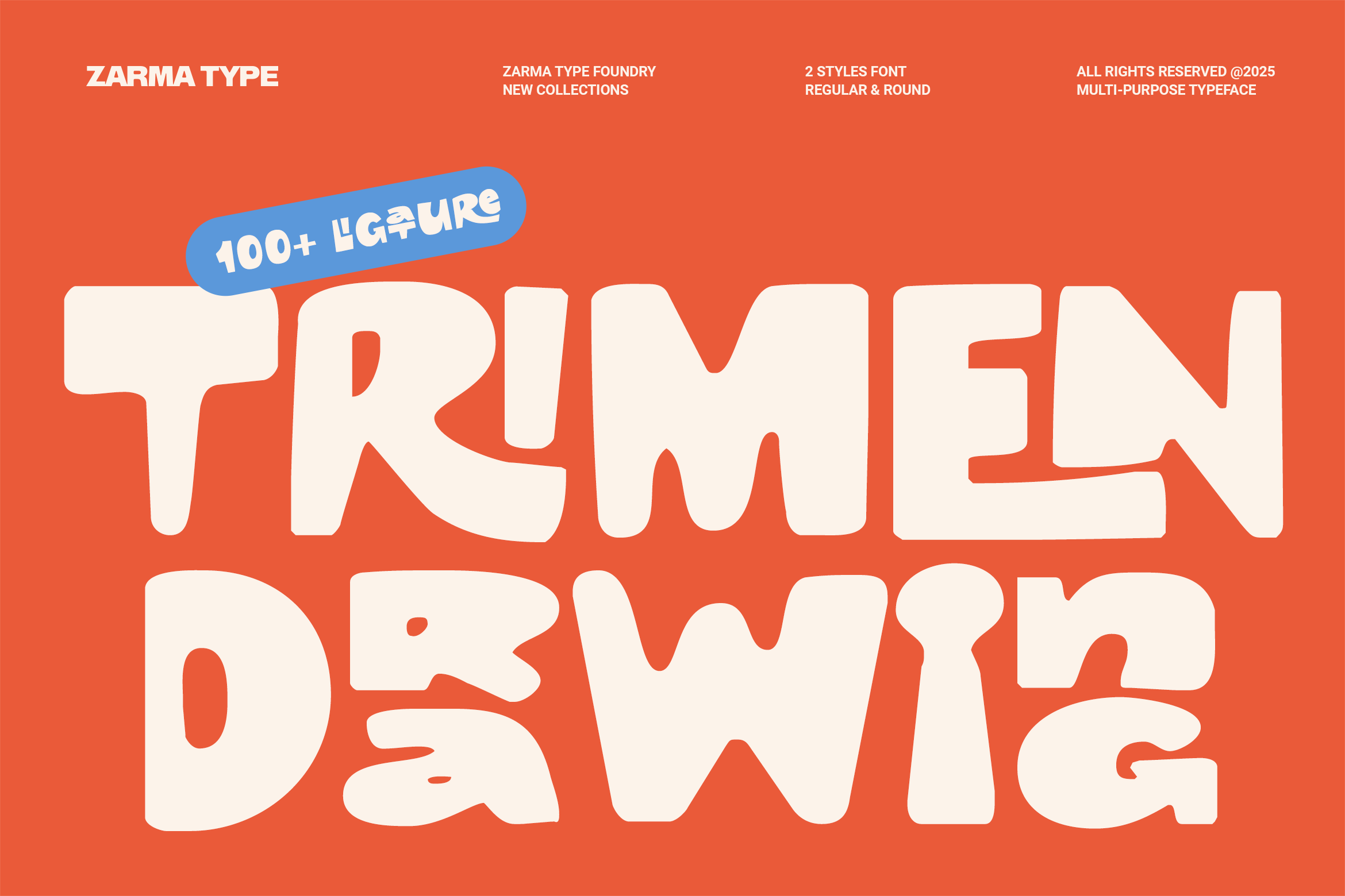 Trimen Drawing - Modern Bold Font | Zarma Type